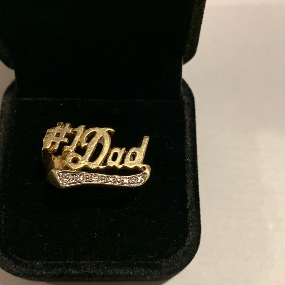 Accessories | 1k Yellow Gold 1 Dad Ring With Diamond Accent | Poshmark